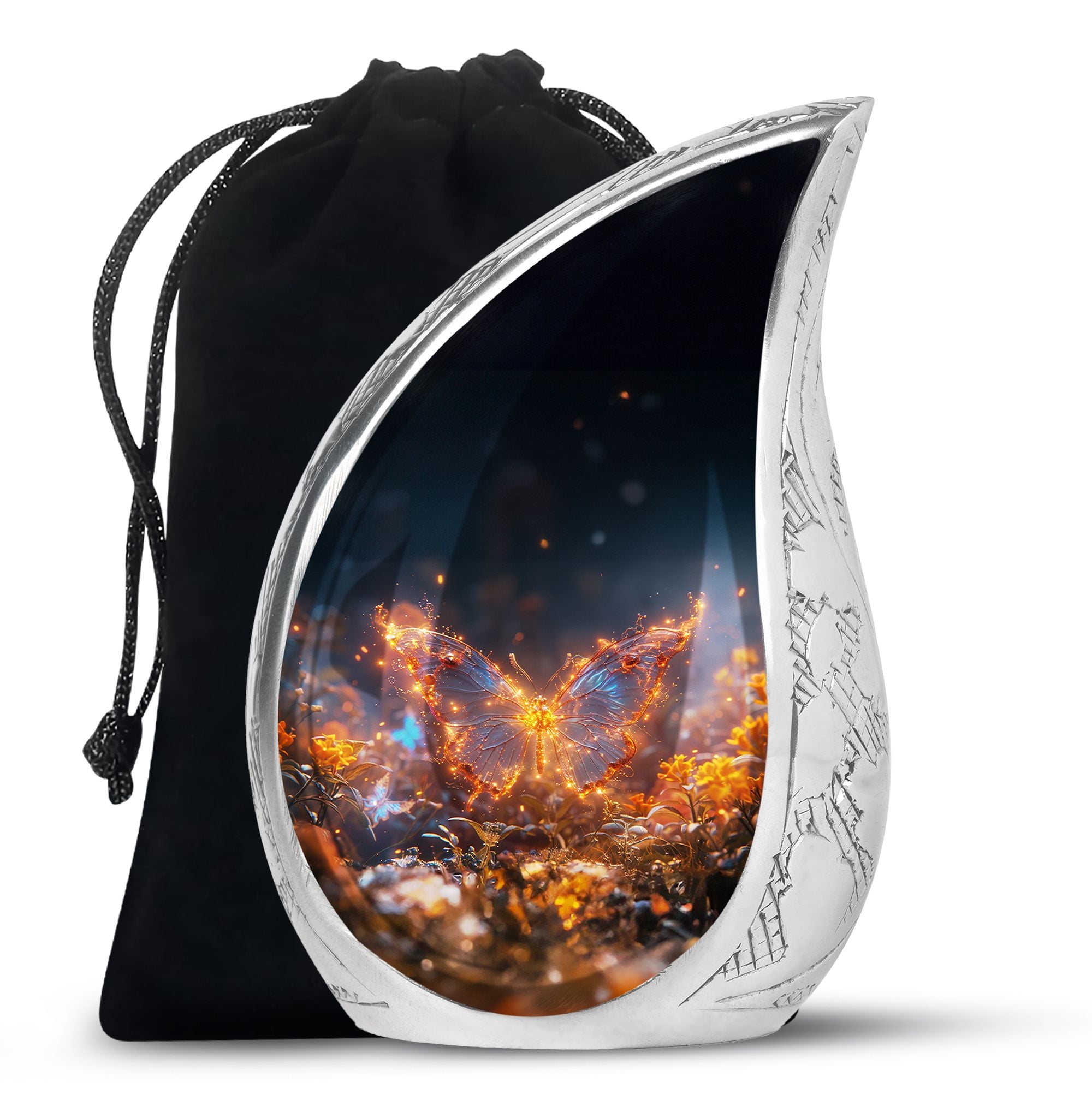 PARHUS Luminous Butterfly Memorial Urn, Teardrop Cremation Urns for ...