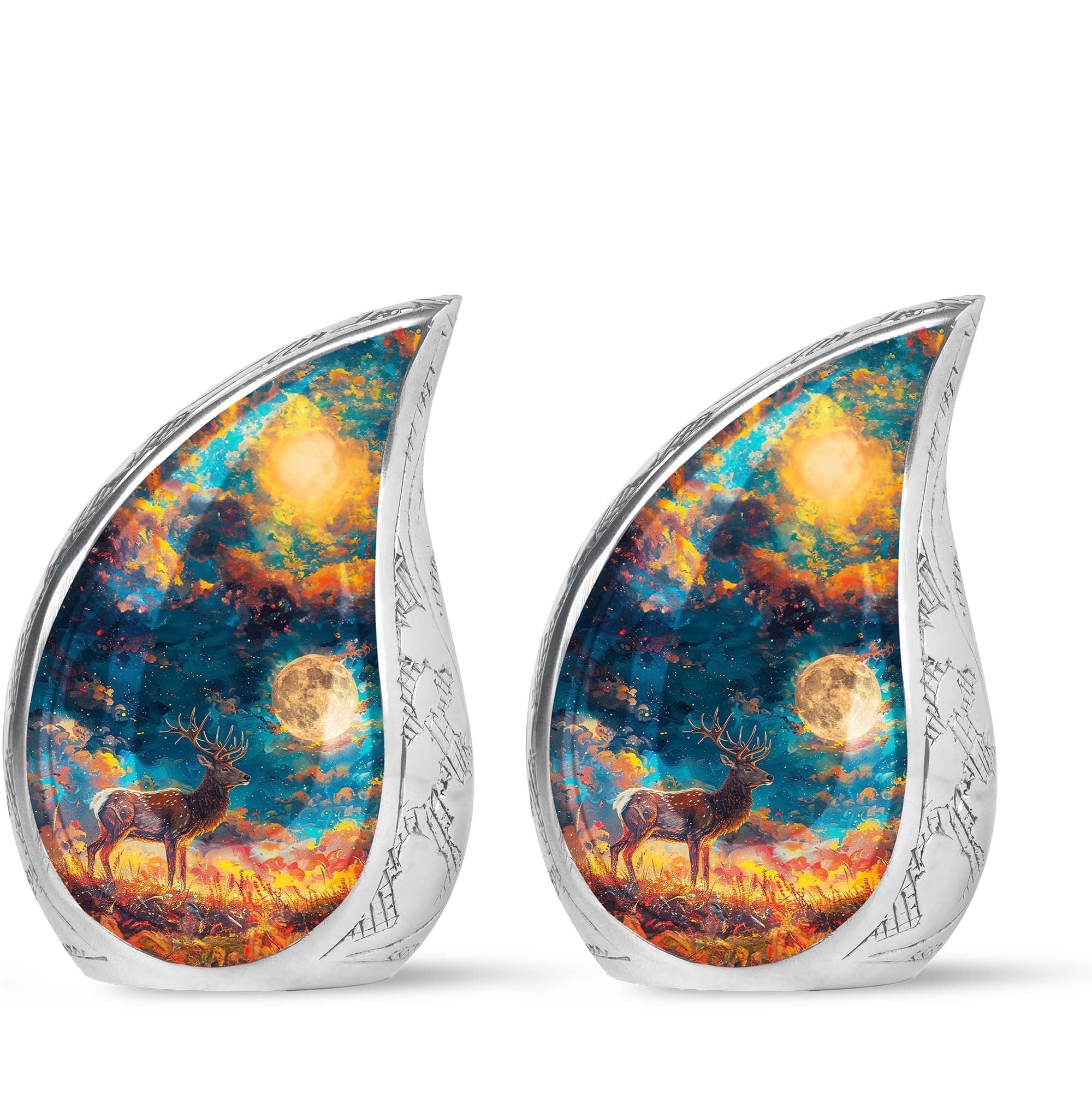PARHUS Moonlit Stag Teardrop Elegant Mini Keepsake Urn for Human ...