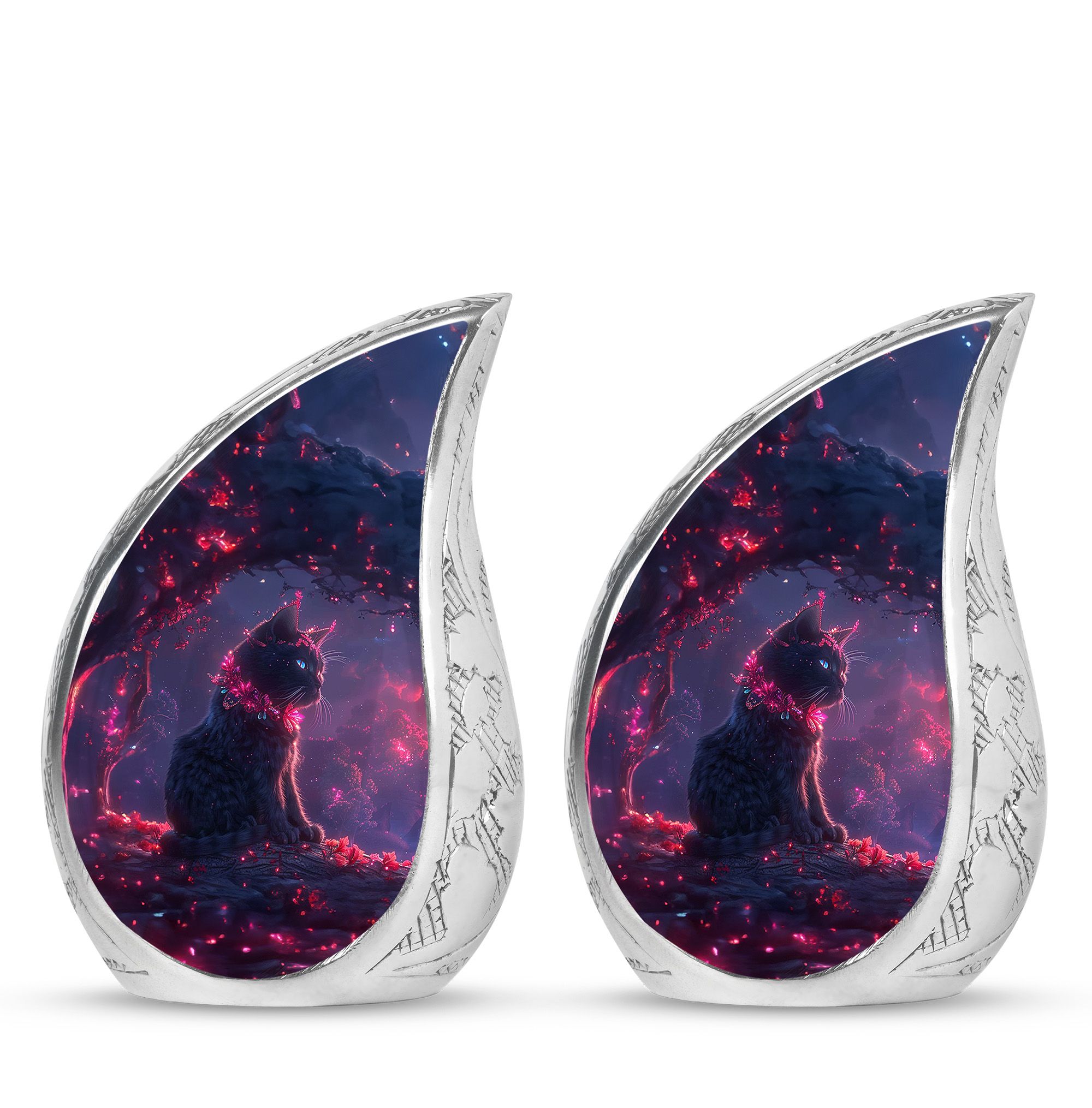 PARHUS Mystic Glow Cat Teardrop Urn - Mini Keepsake Urns - Unique Urns ...