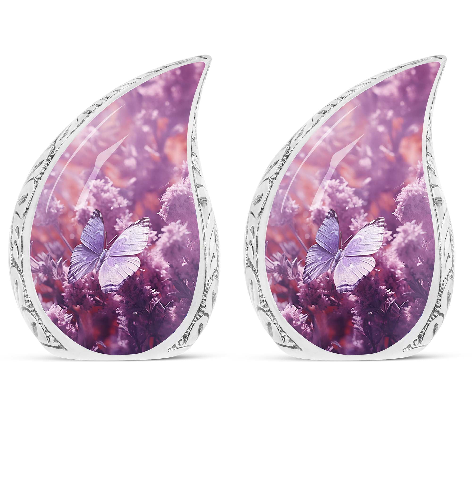 PARHUS Purple Butterfly Small Urns for Human Ashes, Urn for Ashes Adult ...