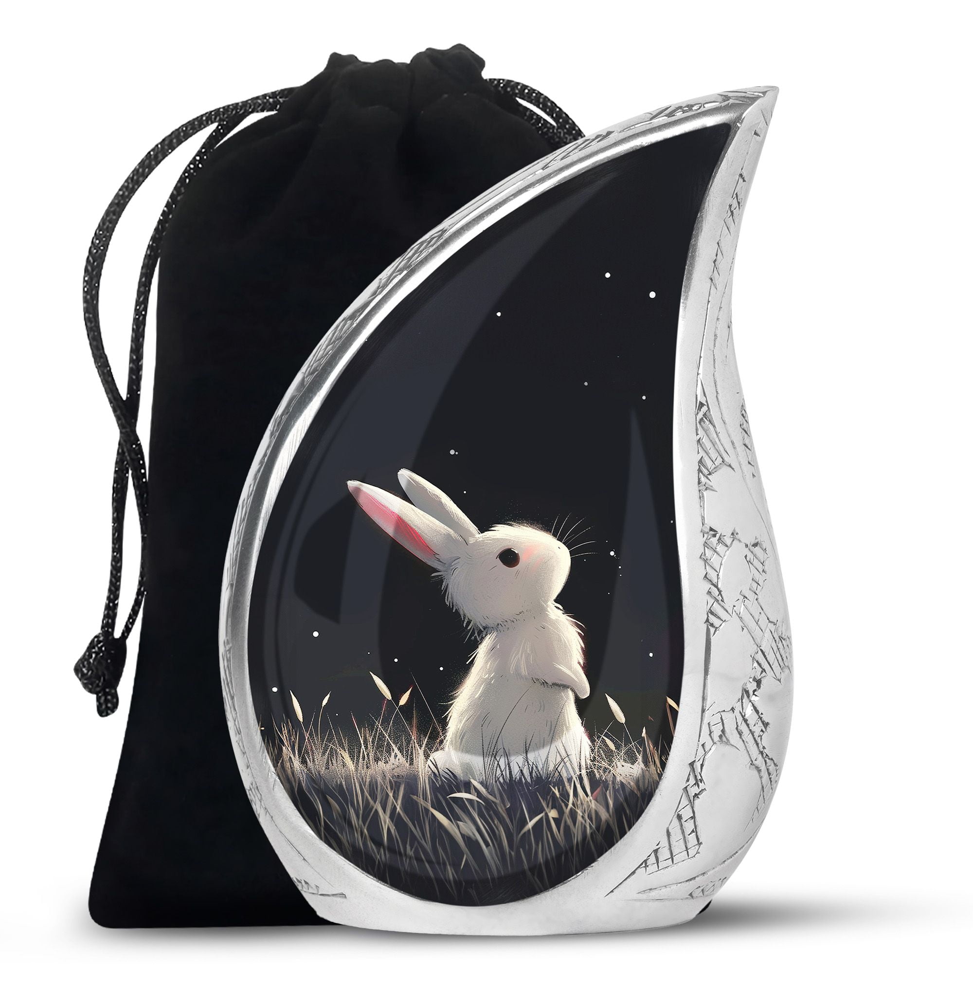 PARHUS Rabbit Starry Night Bunny Urn for Ashes Adult Male, Teardrop Urn ...