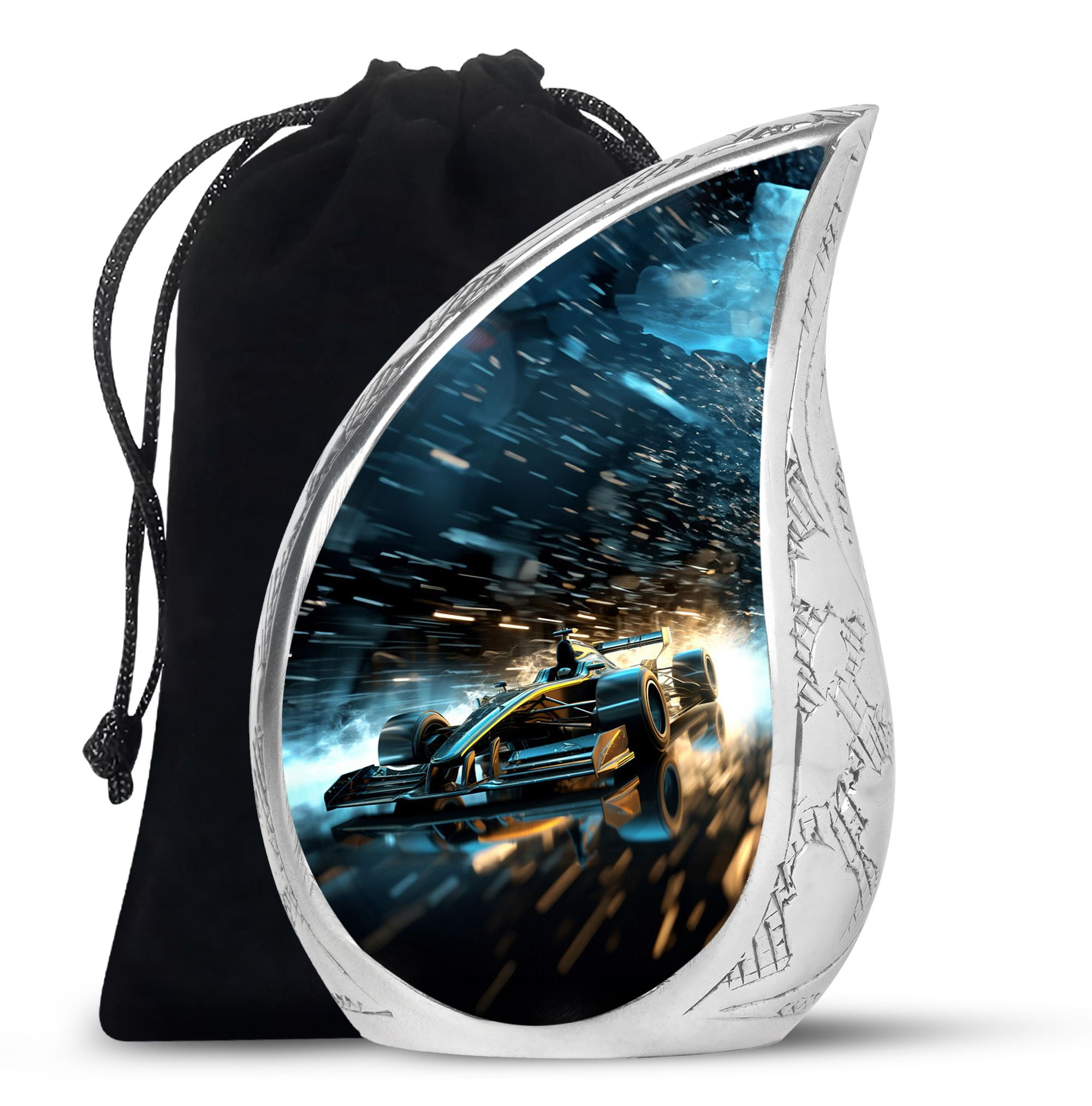PARHUS Racing Car Cremation Urn for Human Ashes, Teardrop Decorative ...
