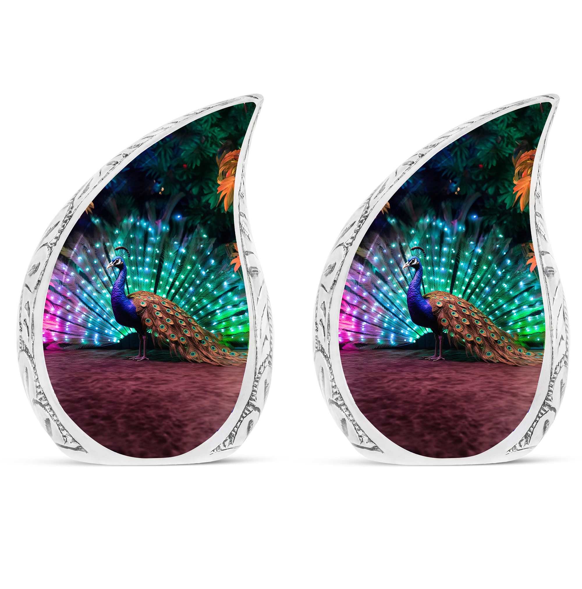 PARHUS Rainbow Peacock Small Urns for Ashes, Tiny Urn 3 Inch Pack of 2 ...