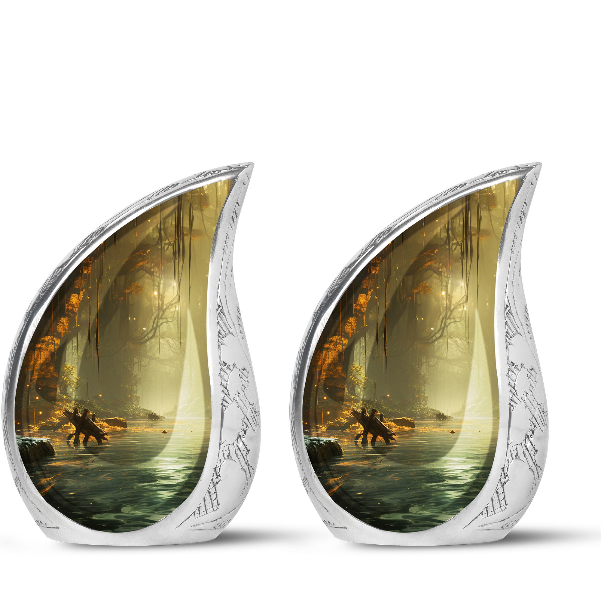 PARHUS Rainforest Teardrop Urn Small Urns, Mini Urn for Ashes Adult ...