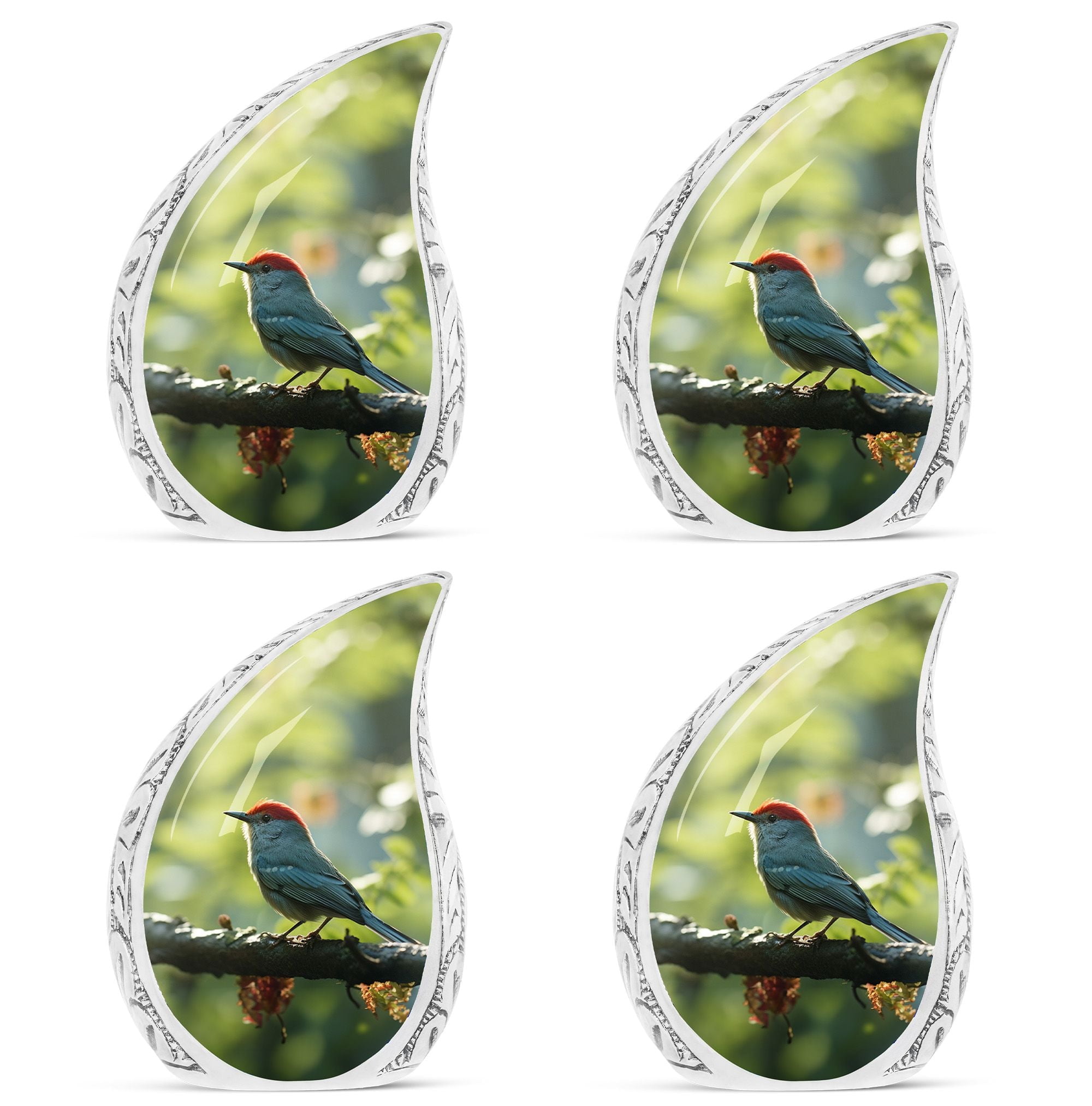 PARHUS Red-Capped Manakin Bird Urn, Small Urns for Human Ashes, Unique ...