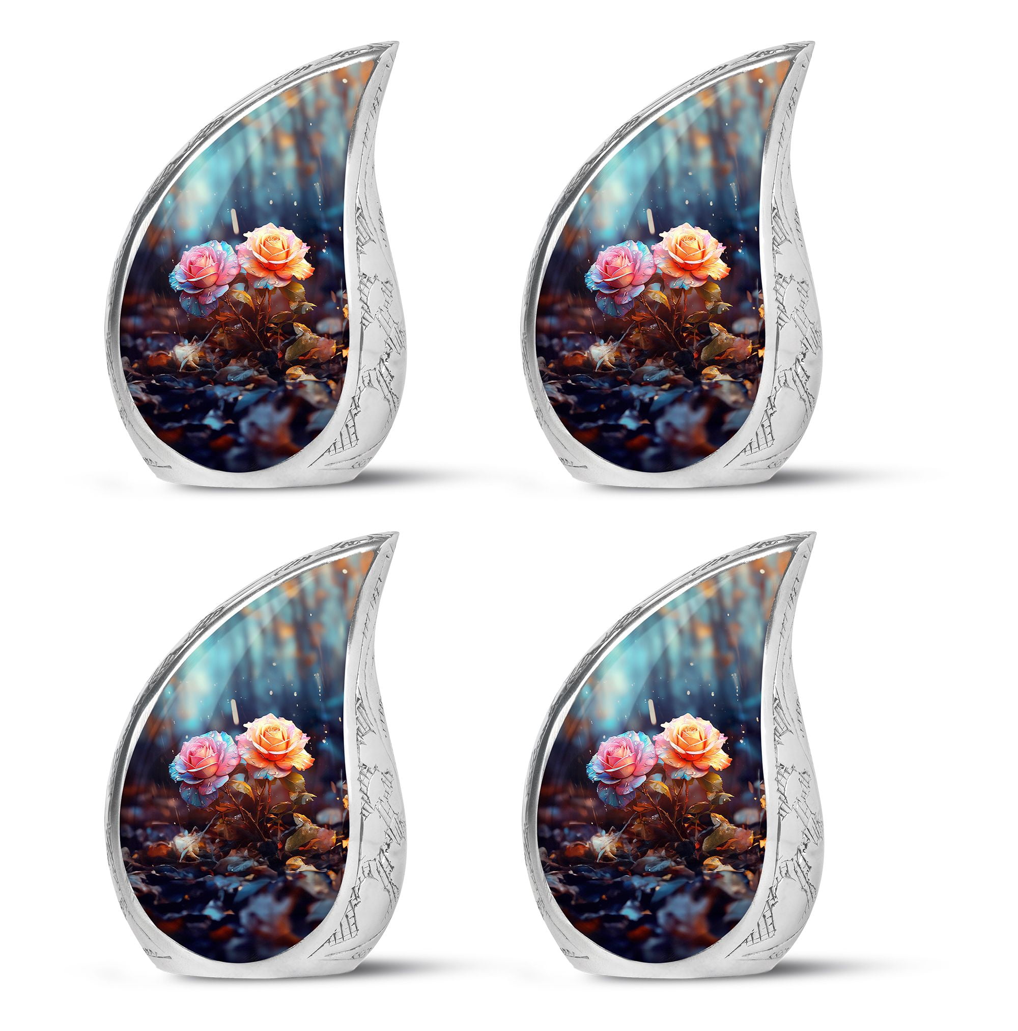 PARHUS Rose with Water Drop - Teardrop Keepsake Urn for Human Ashes ...