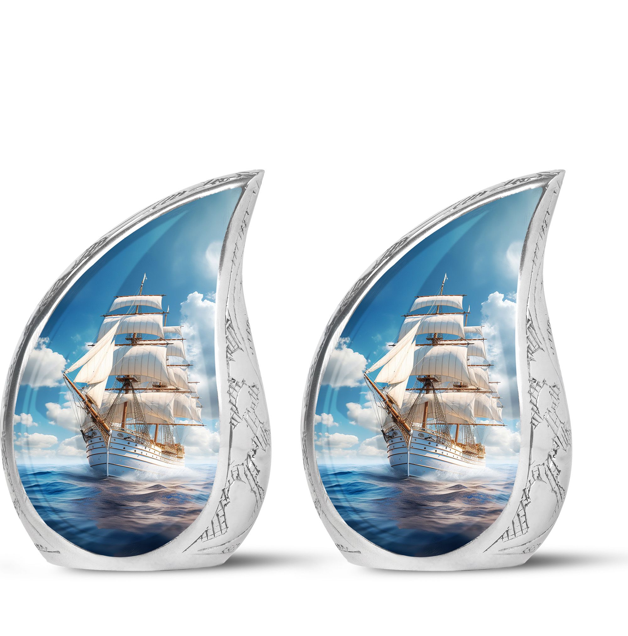 PARHUS Ship Floating Teardrop Urn, Small Urns for Human Ashes, Urn for ...