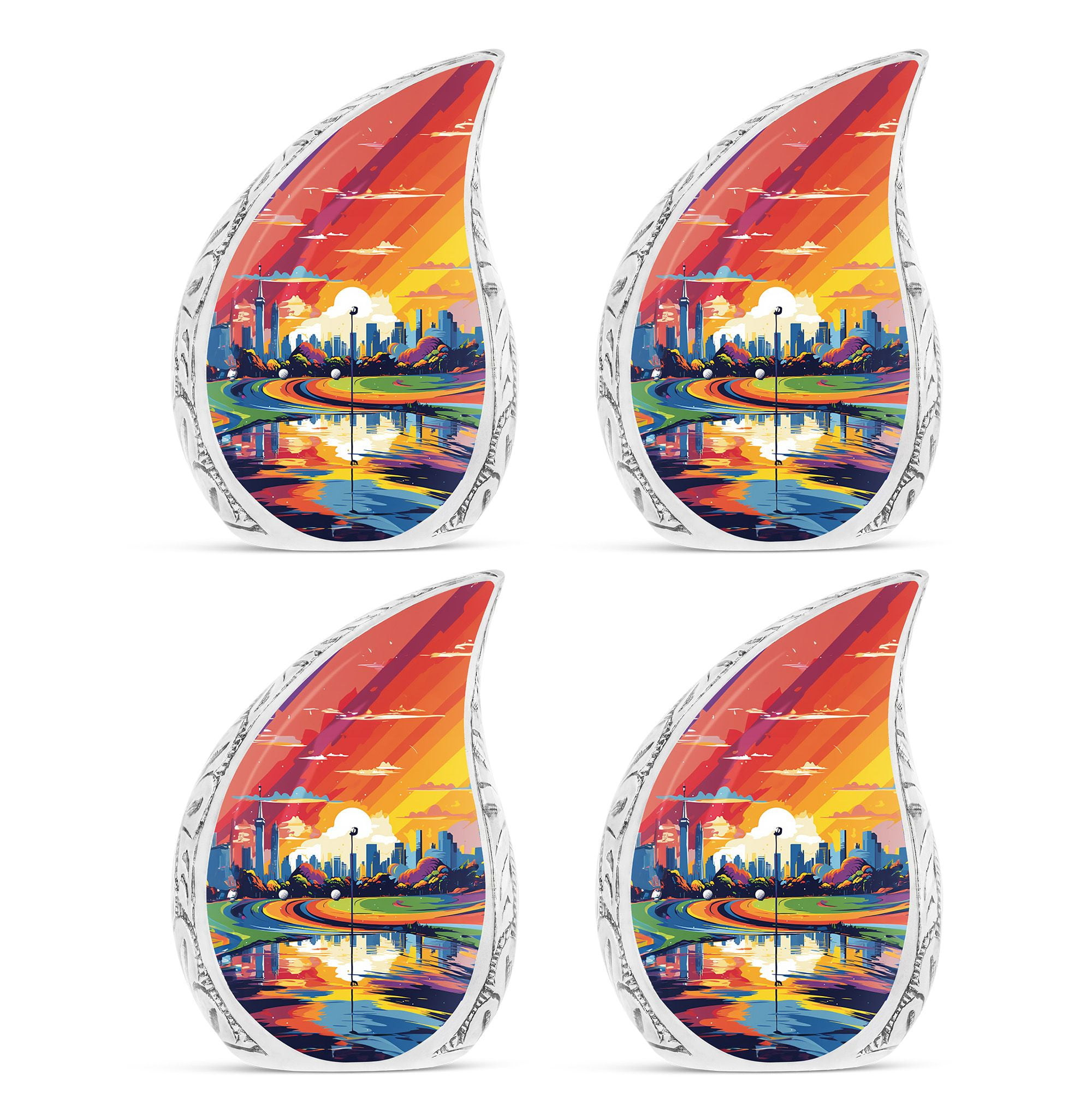 PARHUS Stylized Colorful Cityscape - Human Ashes Keepsake - Cremation ...