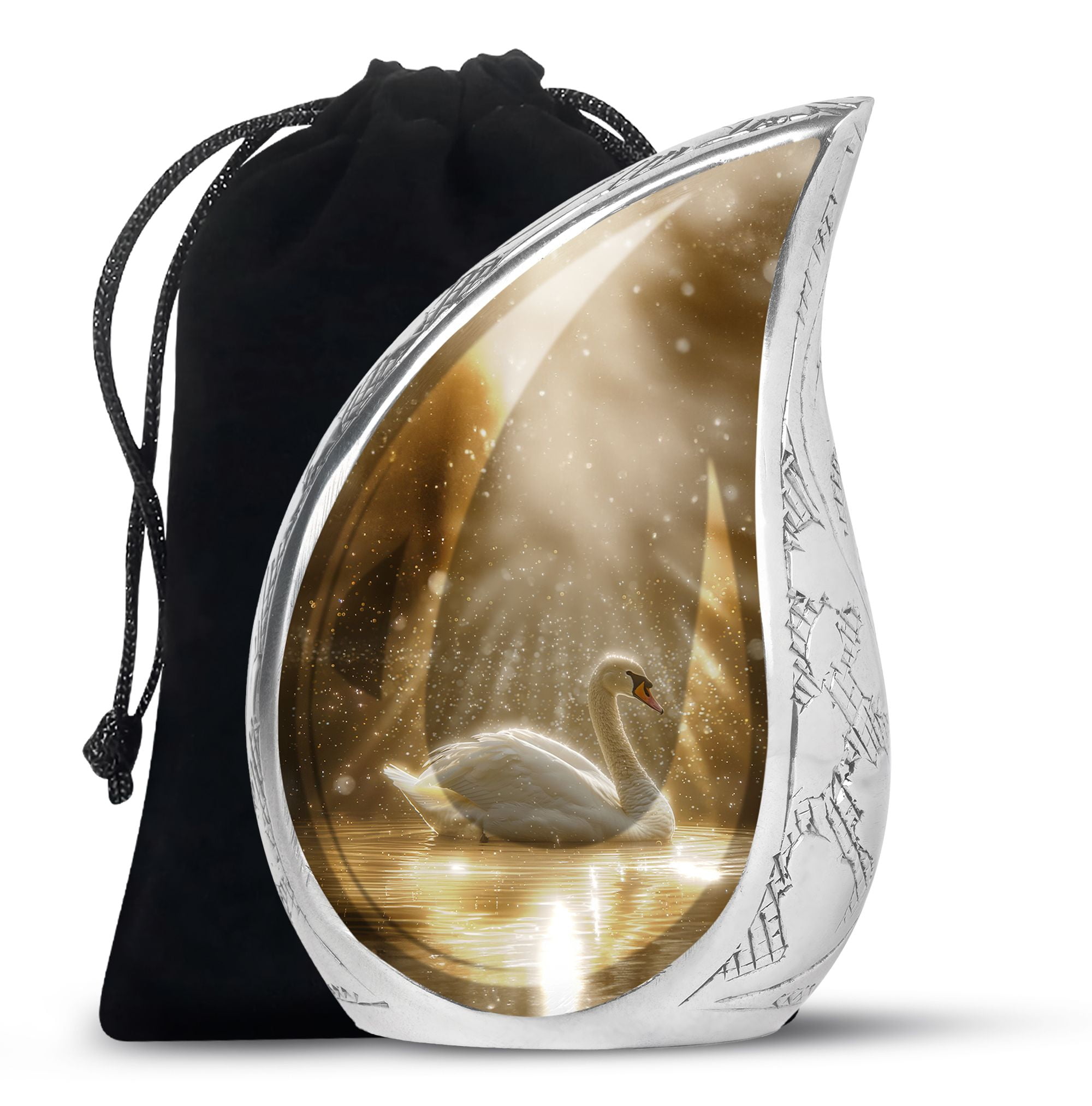 PARHUS Swan Serenity Cremation Urn Human Ashes, Teardrop Urn for Ashes ...