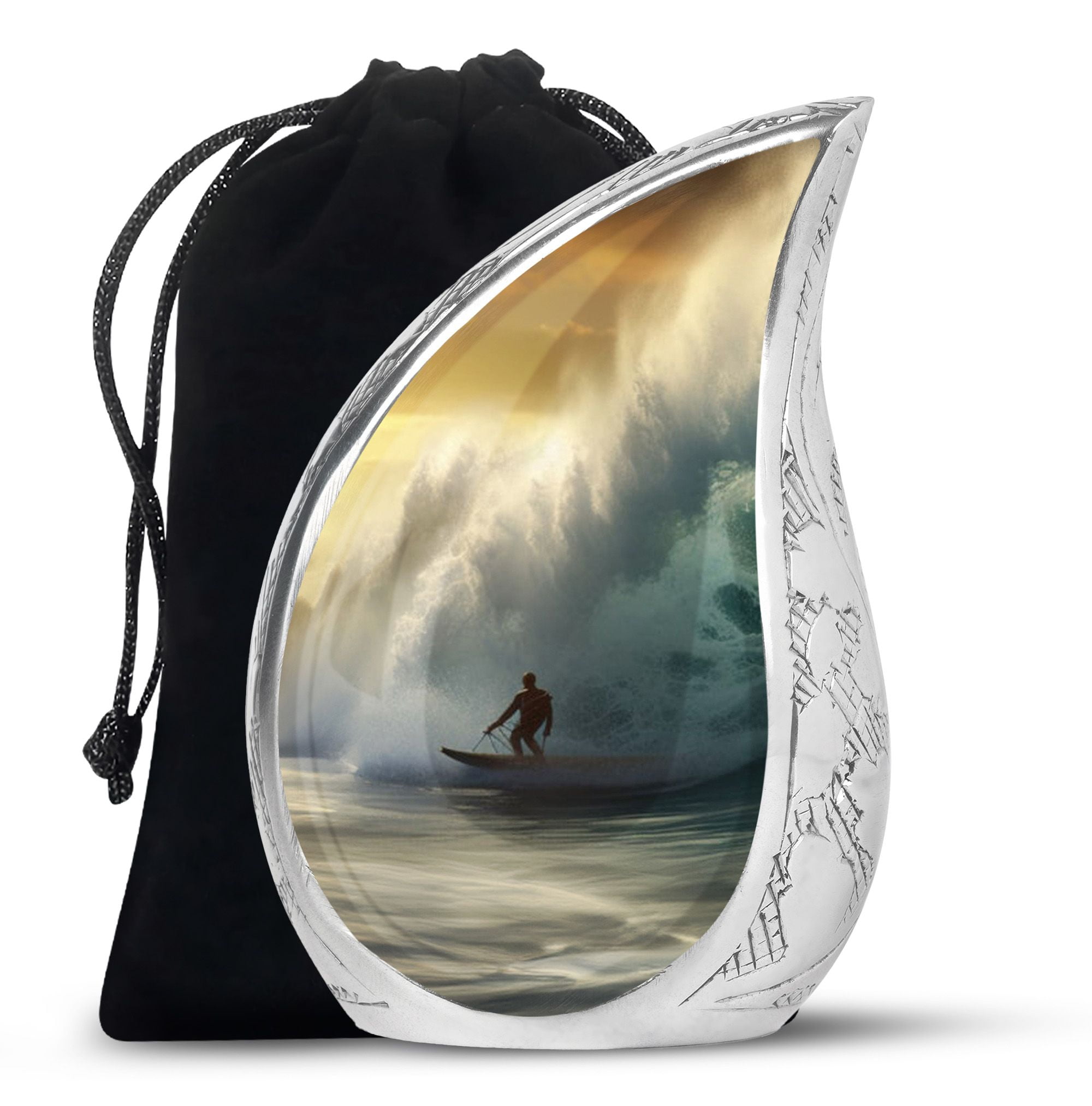 PARHUS Teardrop Wave Surfing Urn for Ashes for Women, Funeral Urns for ...