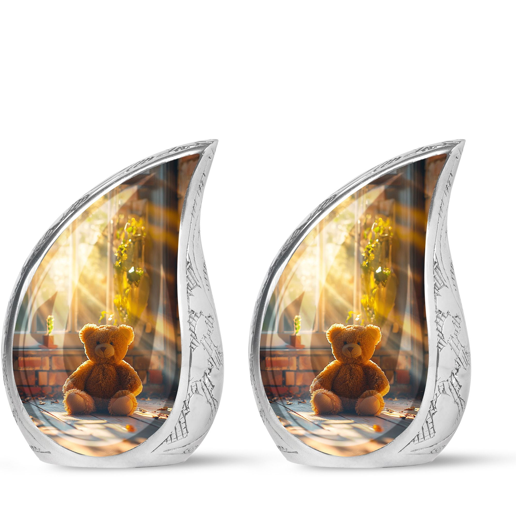 PARHUS Teddy Teardrop Small Urns for Ashes, Urn for Ashes Adult Male ...