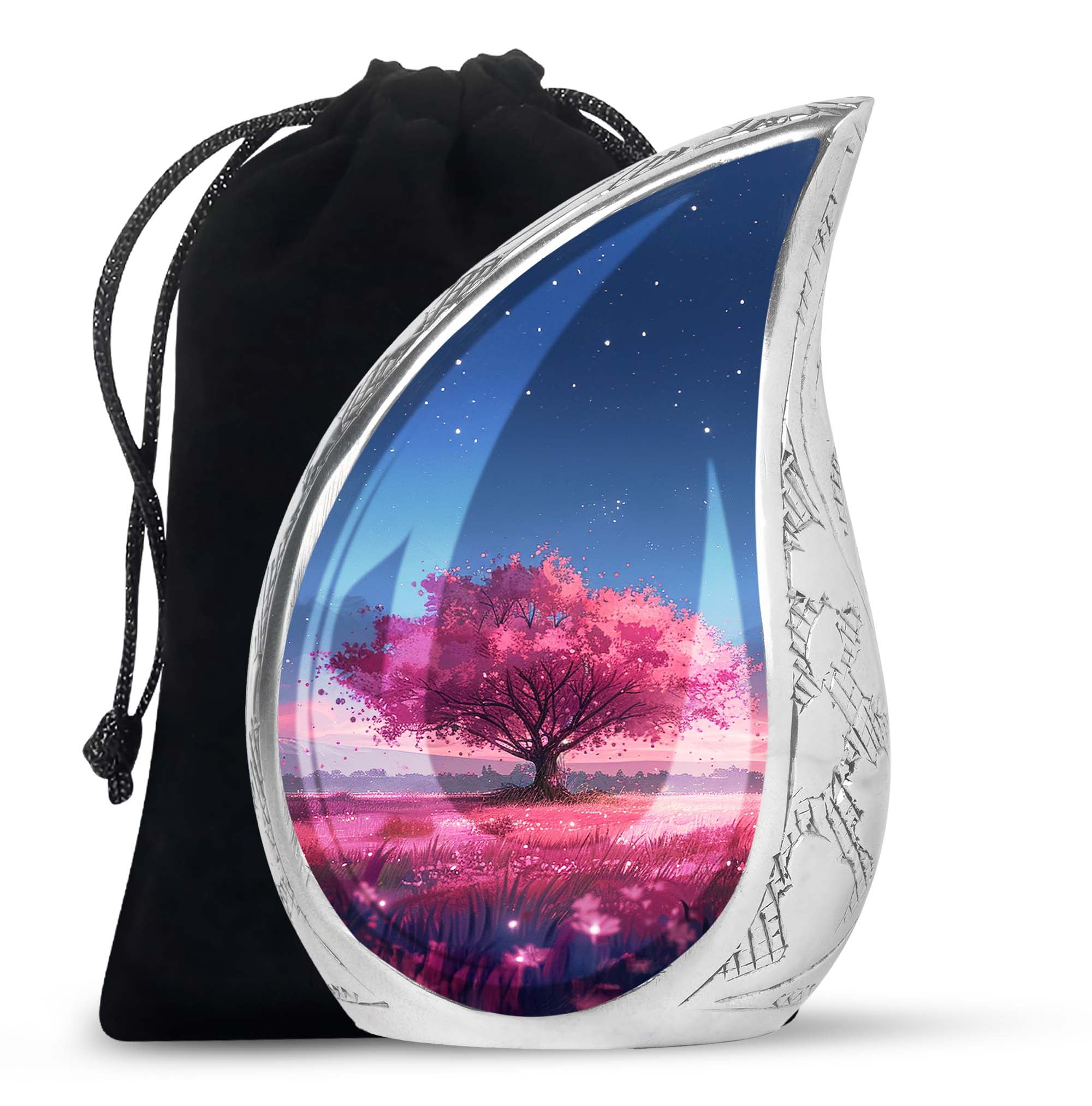 PARHUS Twilight Blossom Serenity Urn Ashes, Teardrop Cremation Urn, Funeral Urns For Ashes Adult ...
