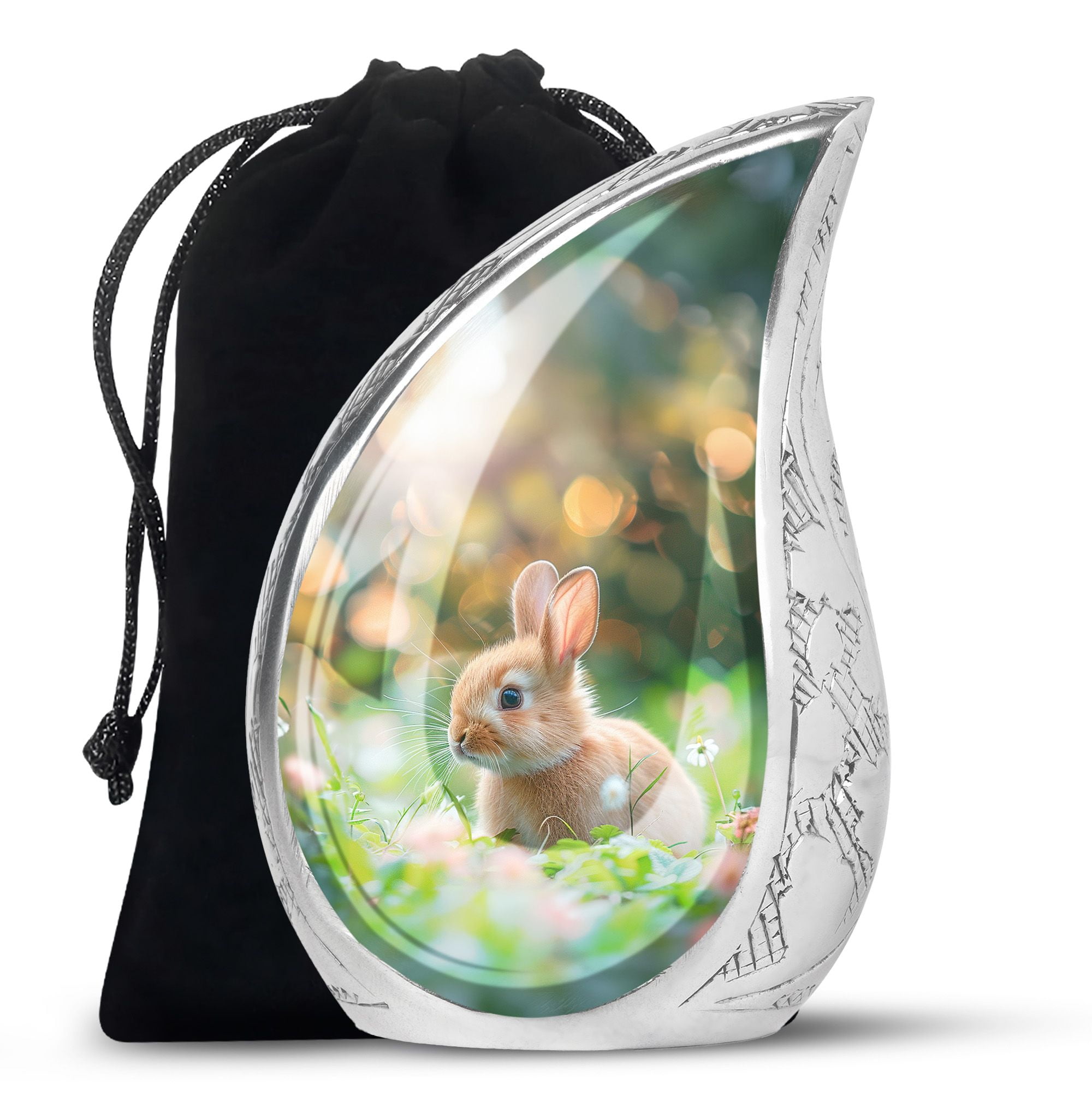 PARHUS Twilight Garden Rabbit Urn, Teardrop Urns Human Ashes, Urn for ...