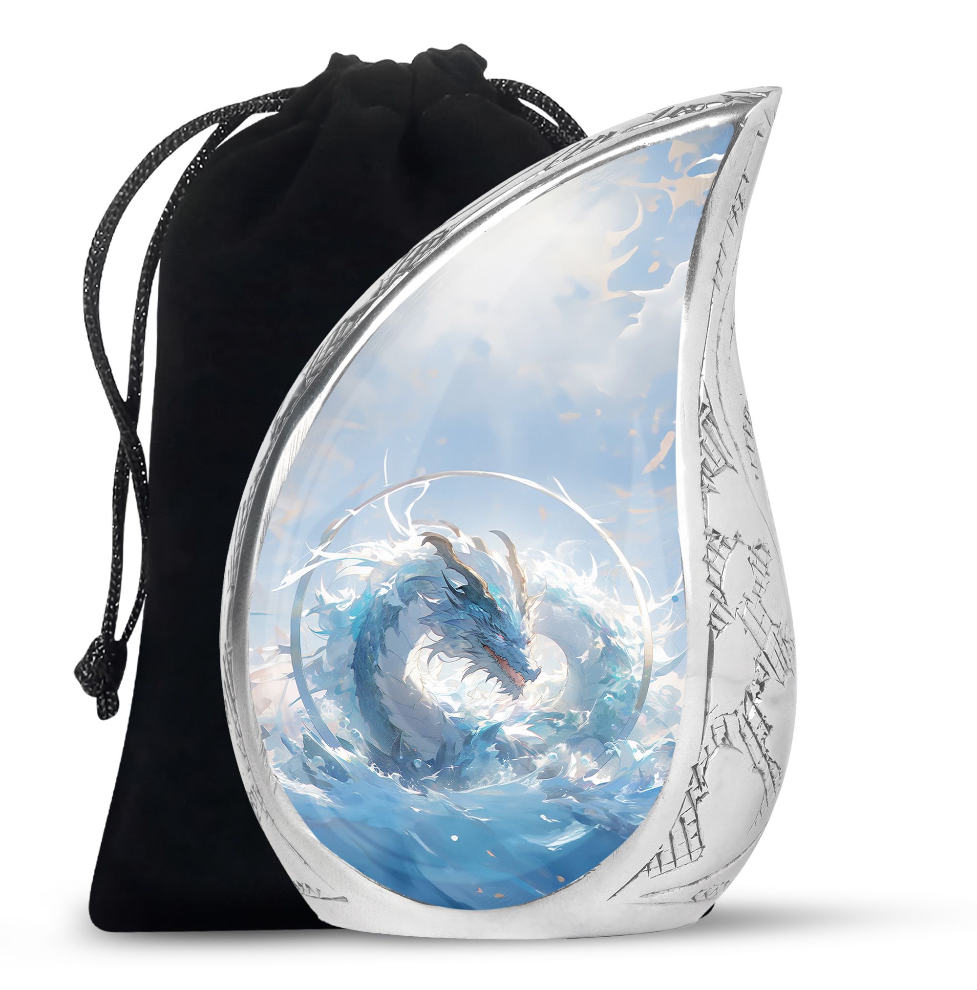 PARHUS Water Dragon's Urn, Cremation Urn Human Ashes, Teardrop Memorial ...
