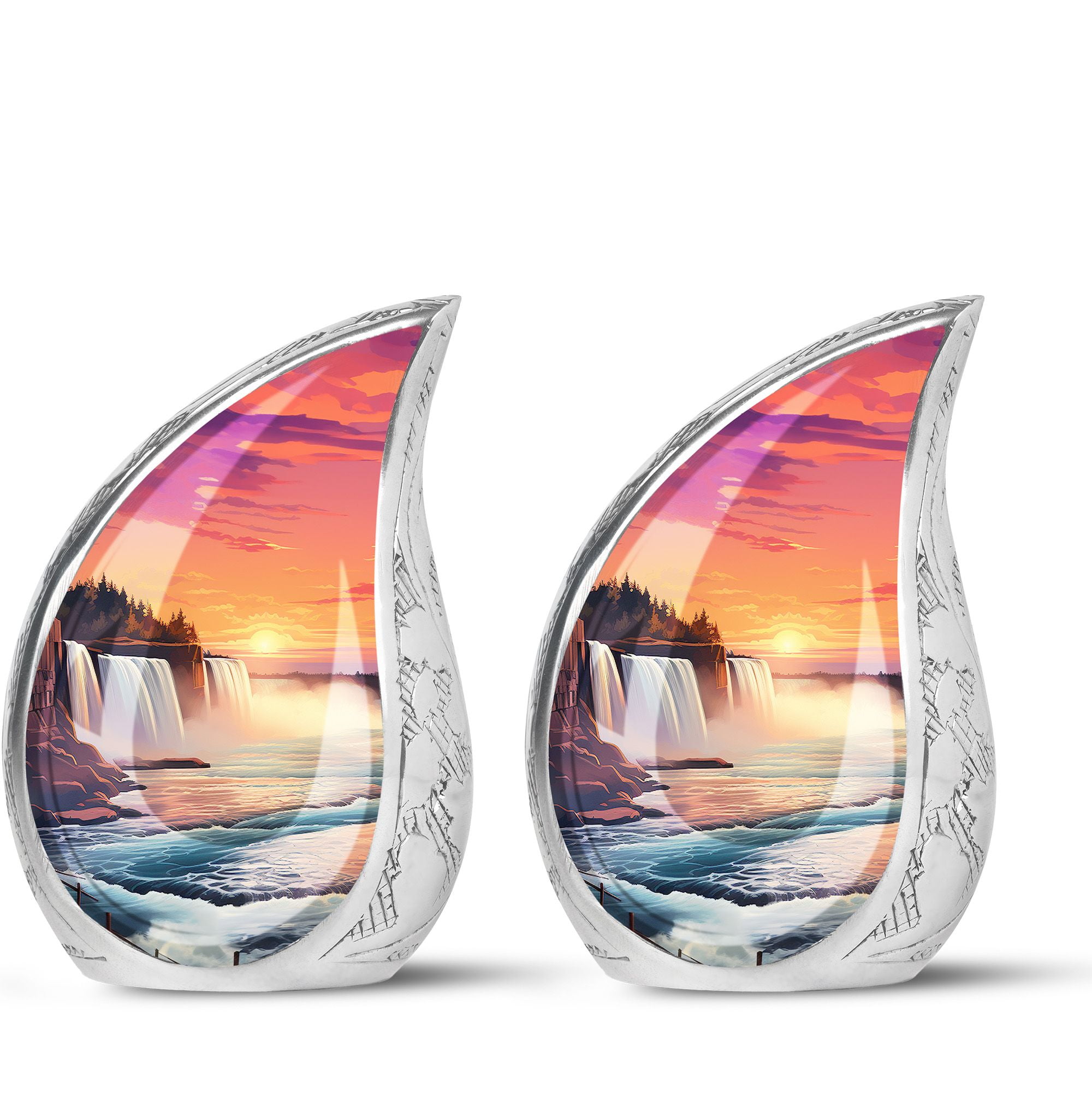 PARHUS Waterfall in Sunset Urns for Ashes, Urn for Ashes Adult Male, Teardrop Urn, Small Urns ...