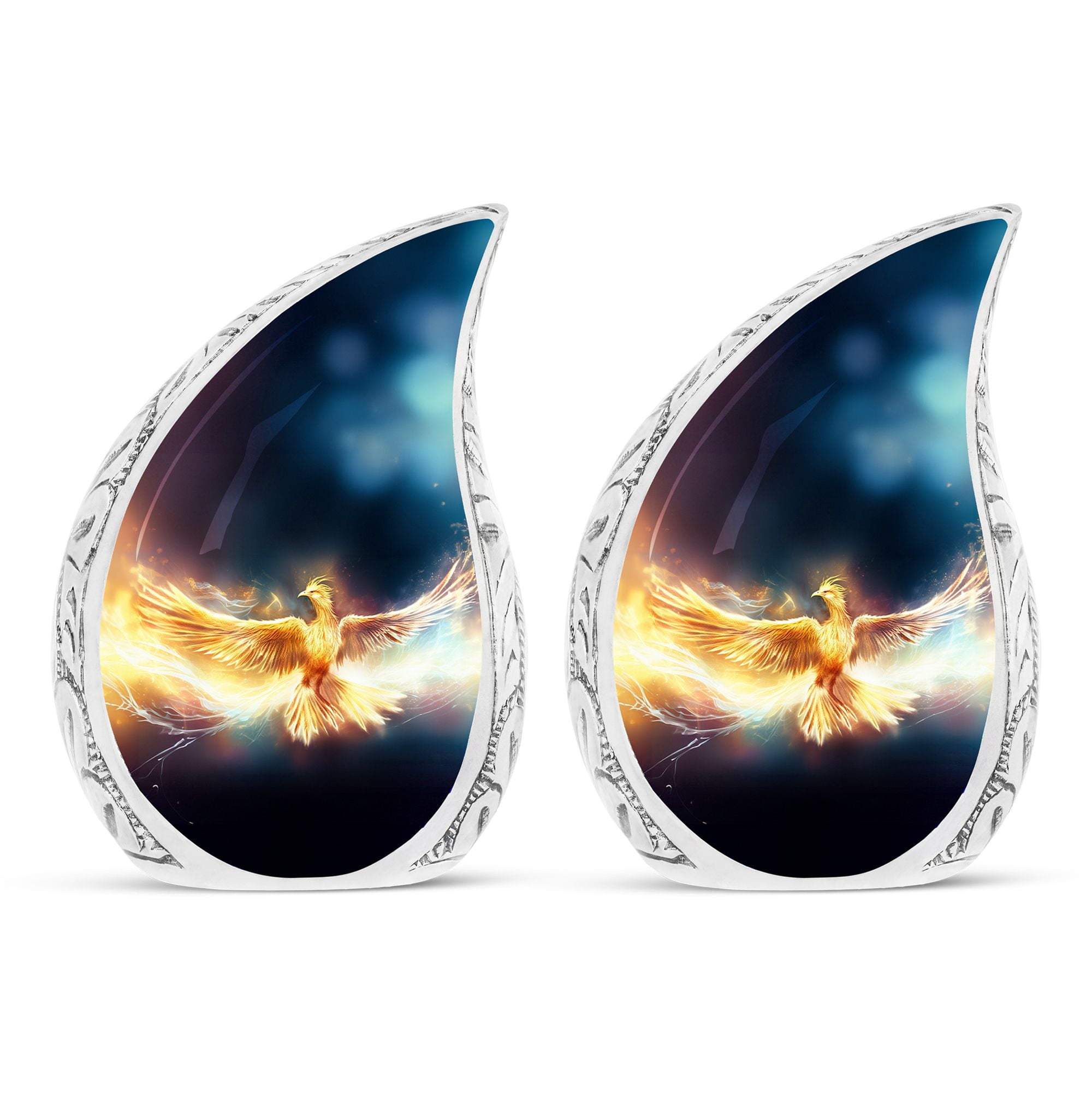 PARHUS Yellow Phoenix Spreading Wings Teardrop Urns, Tiny Urns for ...