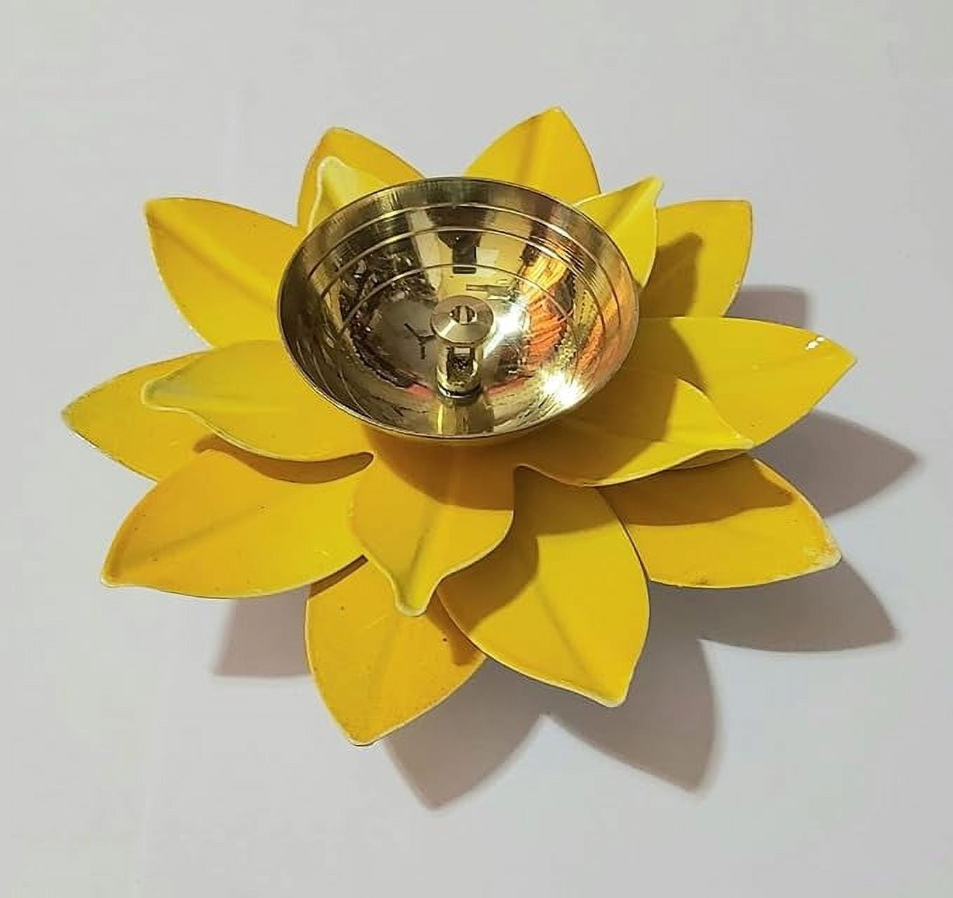 PARIJAT HANDICRAFT Brass Lotus Kuber Diya for Puja Home Décor Brass ...