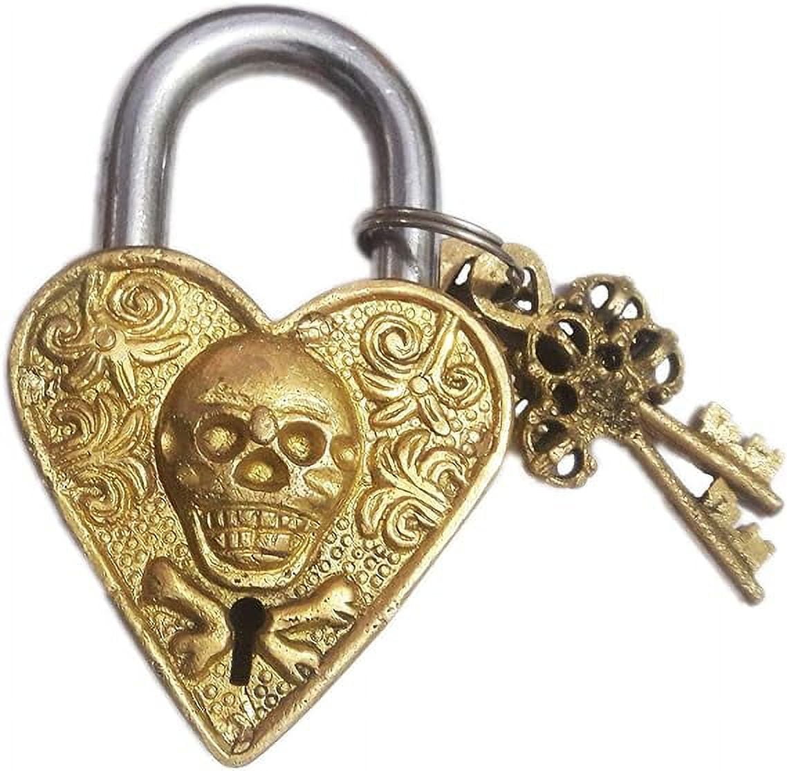 PARIJAT HANDICRAFT Functional Brass Beautiful Padlocks with Two Keys ...