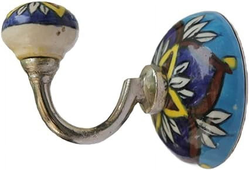 PARIJAT HANDICRAFT Hand Painted Beautifully Colored Ceramic Wall Hook ...