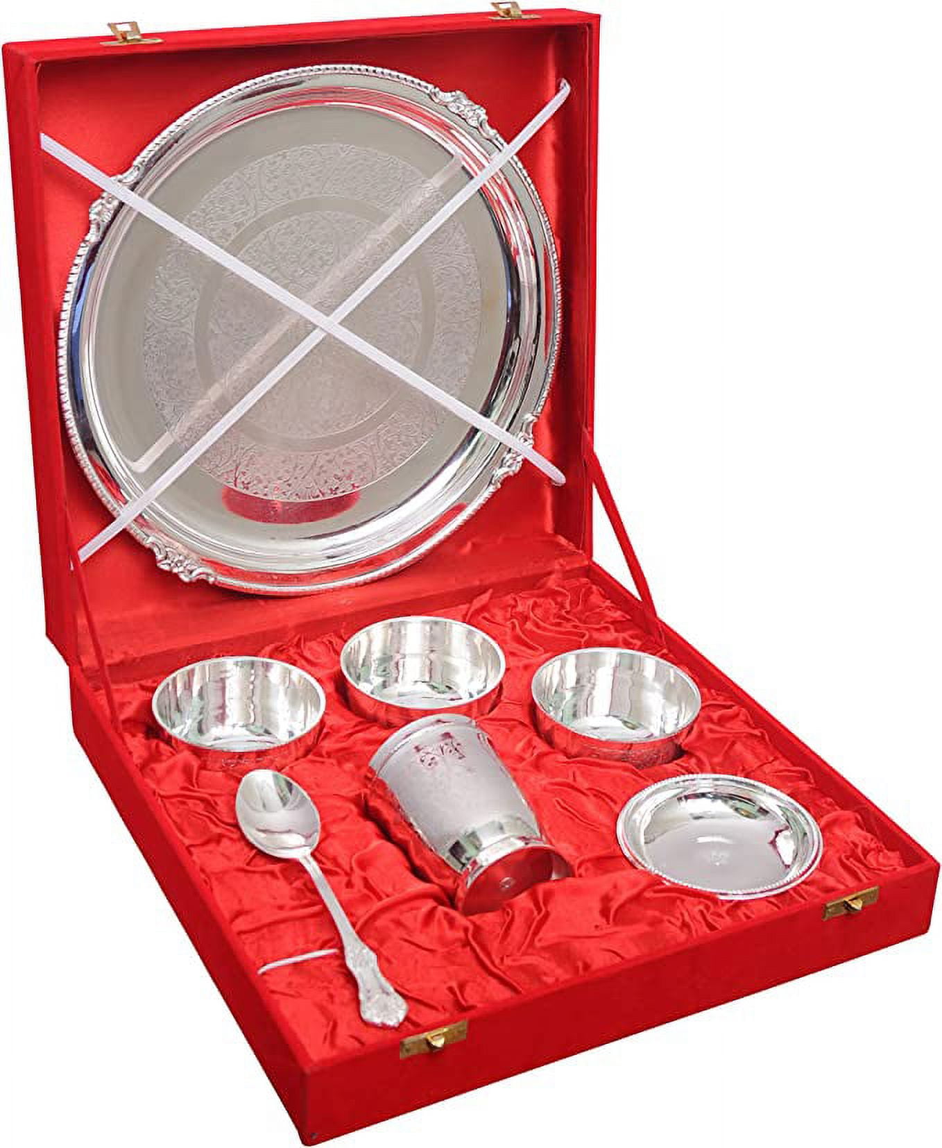 PARIJAT HANDICRAFT Indian dinnerware brass traditional dinner set of ...