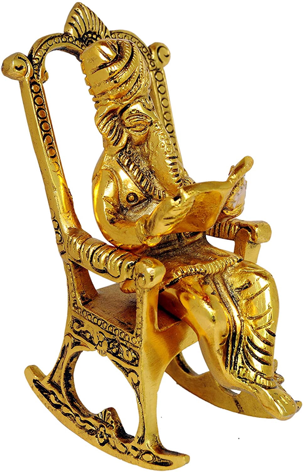 PARIJAT HANDICRAFT Metal Lord Ganesha Reading Ramayana Statue Hindu God ...