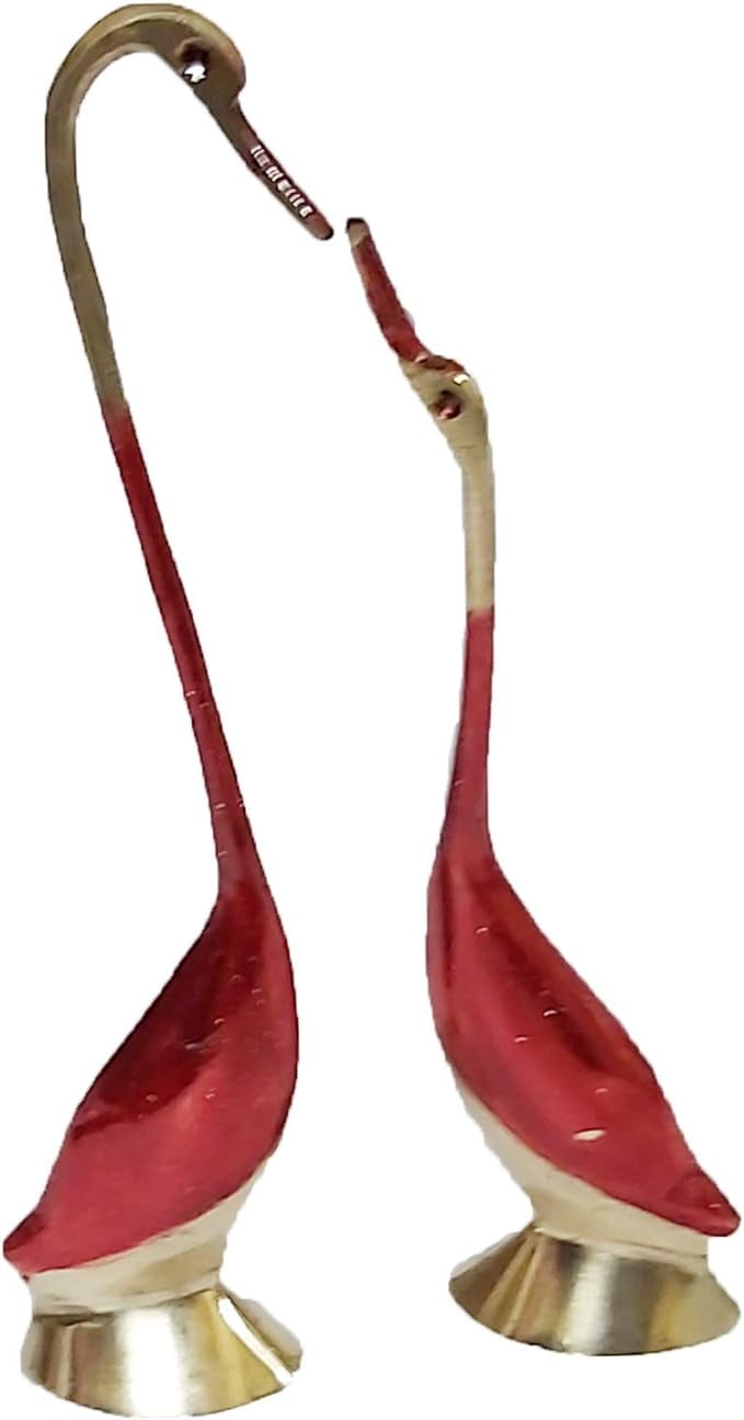 PARIJAT HANDICRAFT Painted Brass of A Pair of Kissing Duck Statue ...