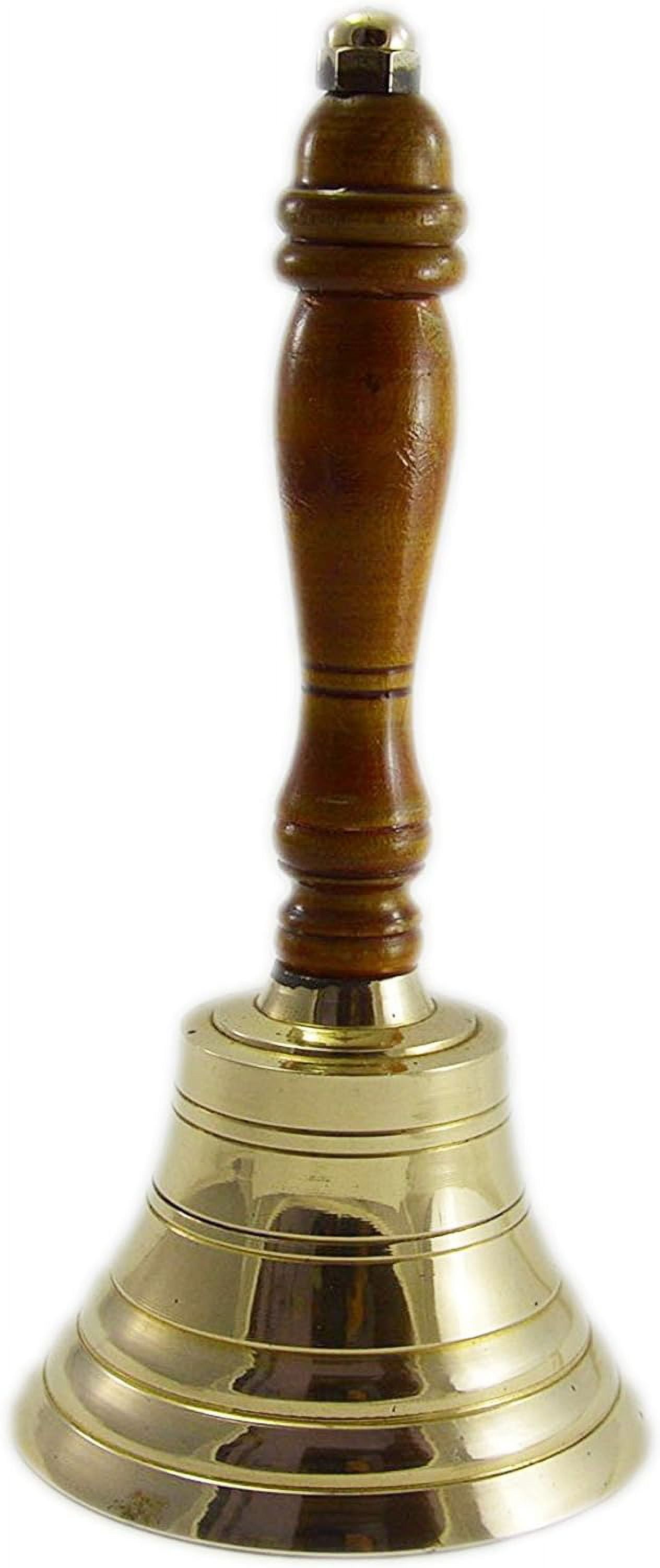 PARIJAT HANDICRAFT Solid Brass School Bell with Wood Handle School Bell ...