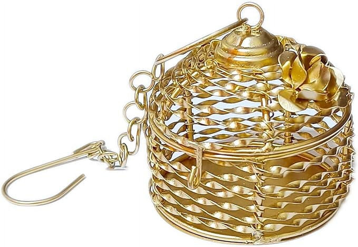 PARIJAT HANDICRAFT Vintage Bird Cage Hanging Tea Light Small Candles ...