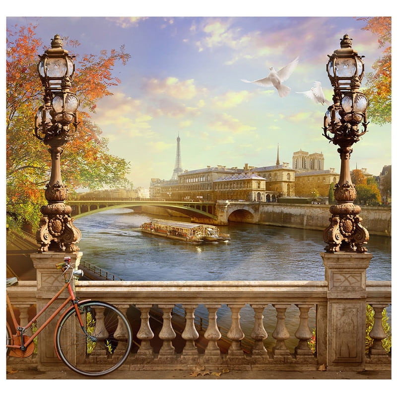 PARIS BRIDGE Photo Backdrop CARDBOARD CUTOUT Standup Standee Background ...