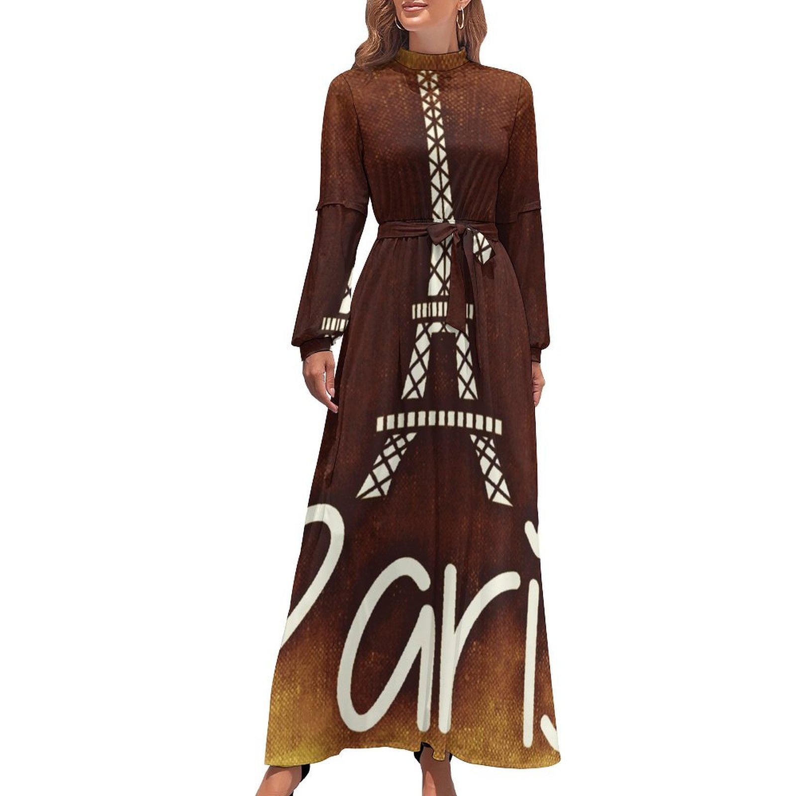 PARIS EIFFEL TOWER Pop Art Long Dress purple dress Long veiled dresses ...