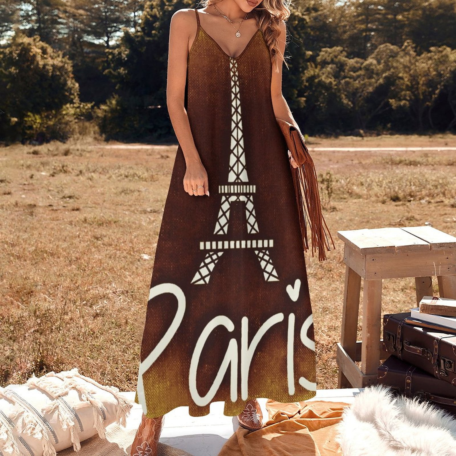 PARIS EIFFEL TOWER Pop Art Sleeveless Dress dress party evening elegant luxury celebrity beach ...