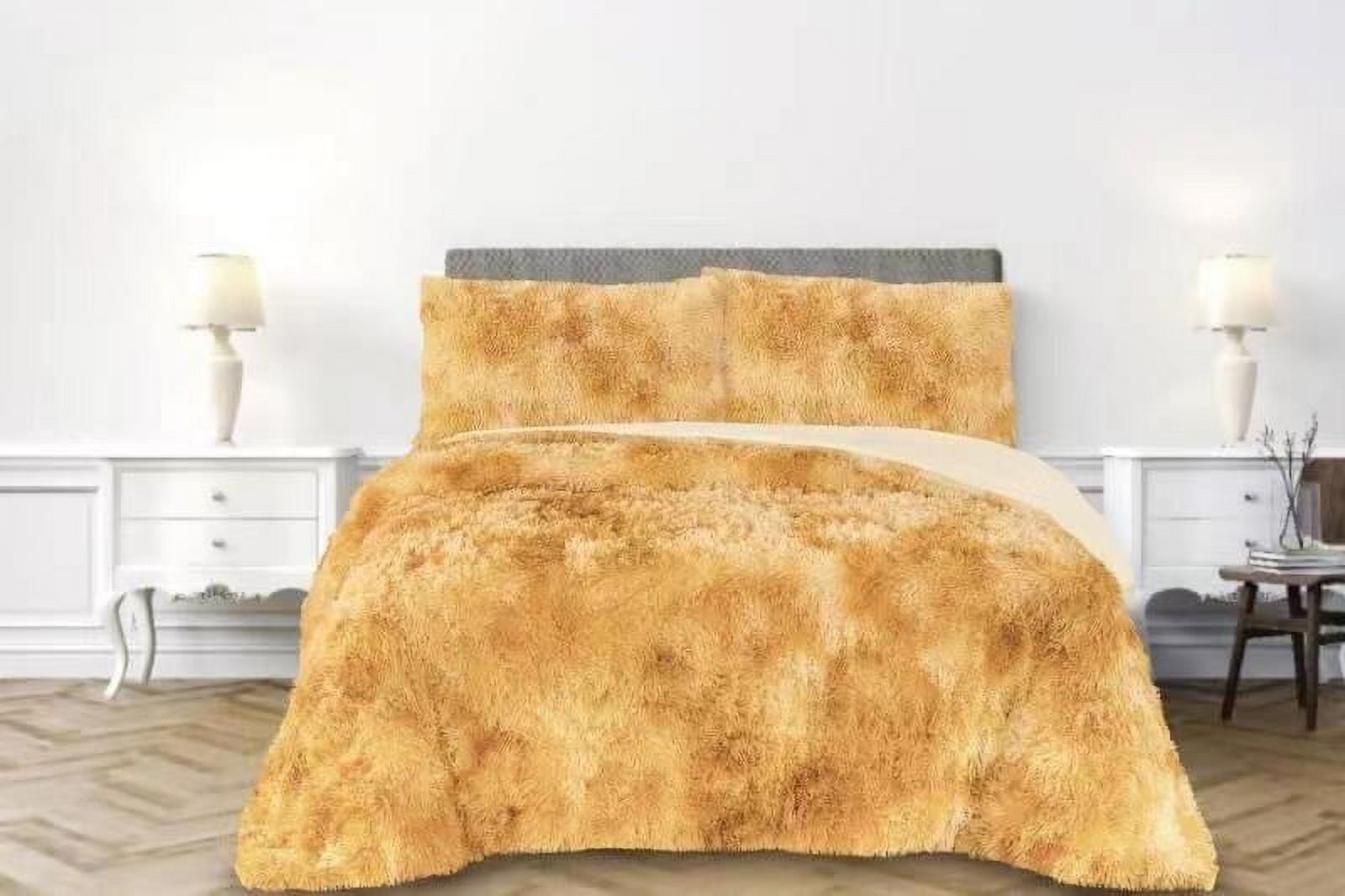 SH Paris Gold Shaggy Blanket, Sherpa Soft, Thick and Warm, Queen Size ...