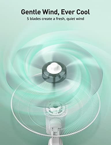 PARIS RHÔNE Wall Mount Fan with Remote,16 Inch Wall Fan with 5 Blades ...