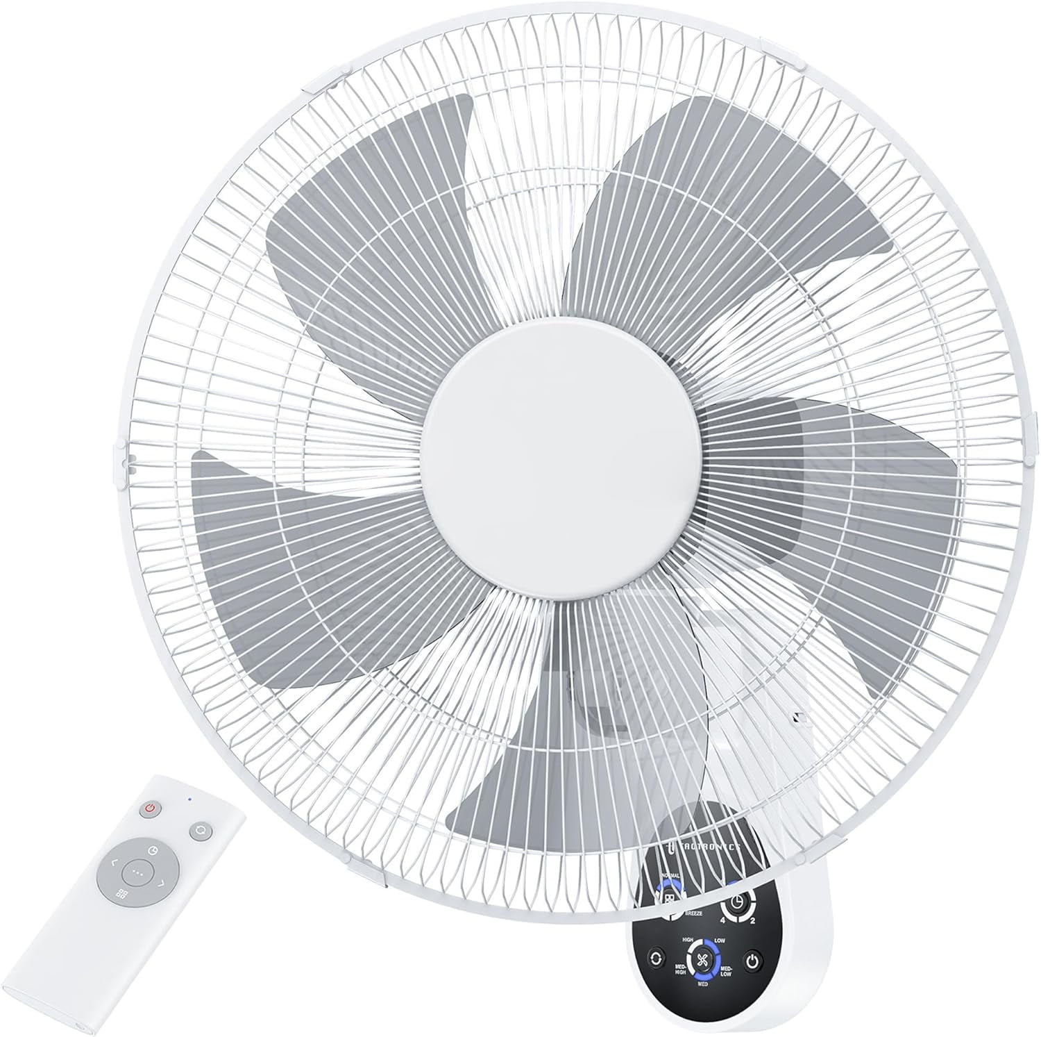 PARIS RHÔNE Wall Mount Fan with Remote, 16 Inch Wall Fan with 5 Blades ...