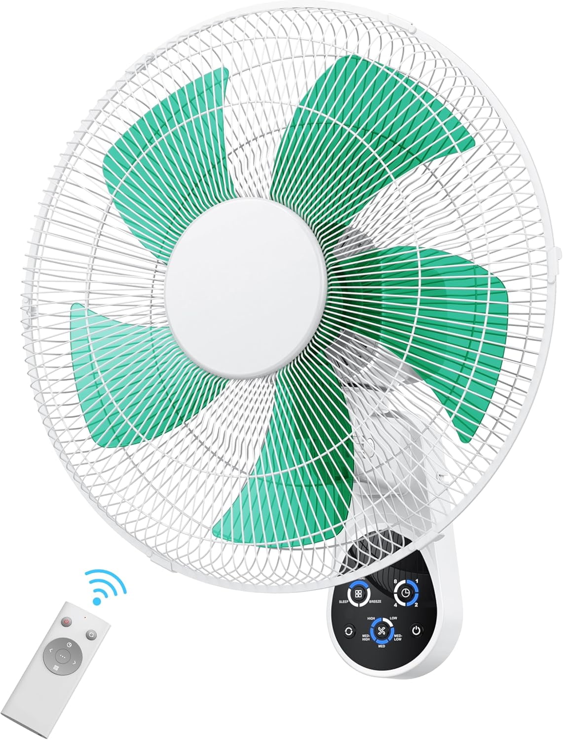 PARIS RHÔNE Wall Mount Fan with Remote, 16 Inch Wall Fan with 5 Blades ...
