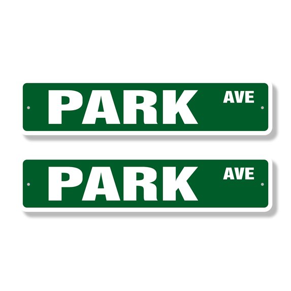 PARK AVE Classic Street Sign (2 Pack) New York NY Central Park Road ...