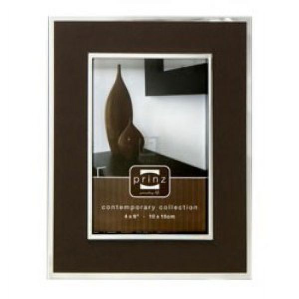 PARK WEST chrome and brown leather frame by Prinz - 4x6 - Walmart.com