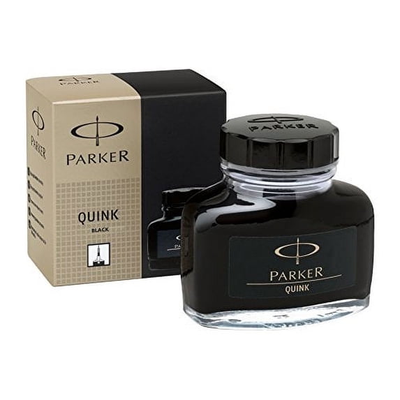 PARKER QUINK Ink Bottle, Black, 57 ml - Fountain Pen Refillable Ink ...