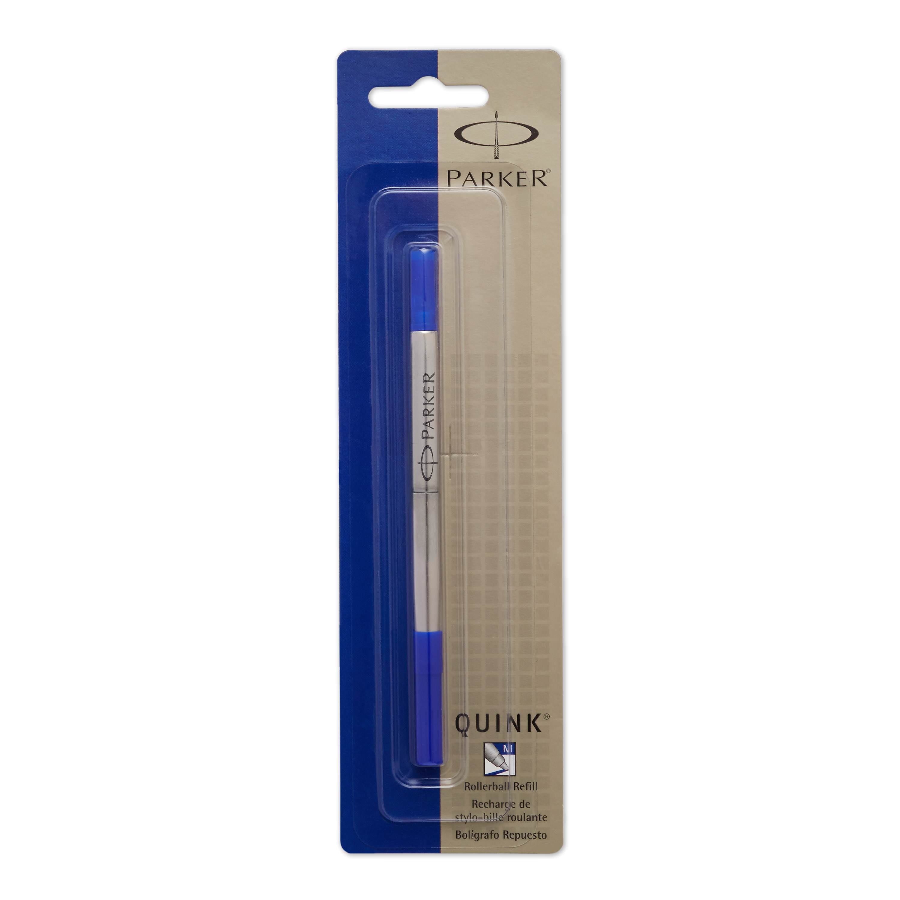 PARKER QUINK Rollerball Pen Ink Refill, Medium, Blue, 1 Count - Walmart.com