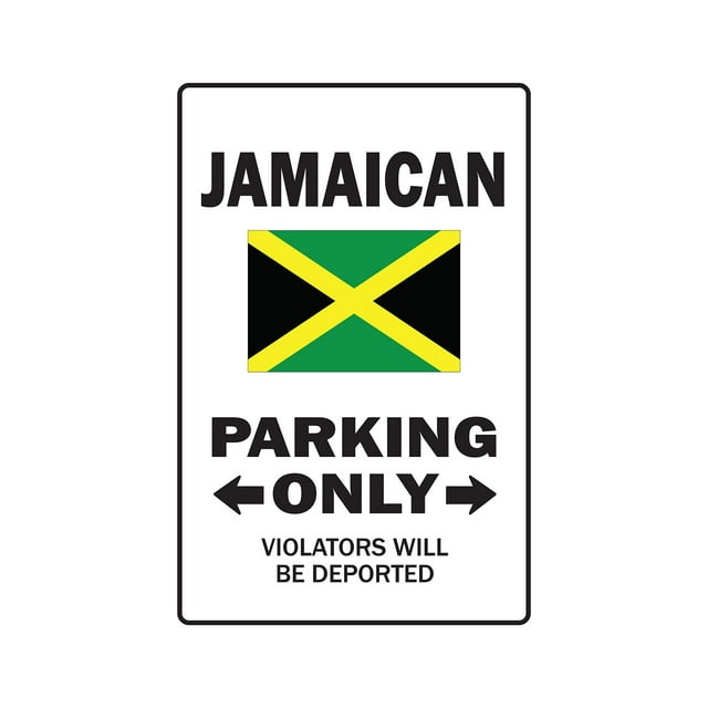 PARKING FOR JAMAICAN ONLY Aluminum Sign jamaica flag national pride ...
