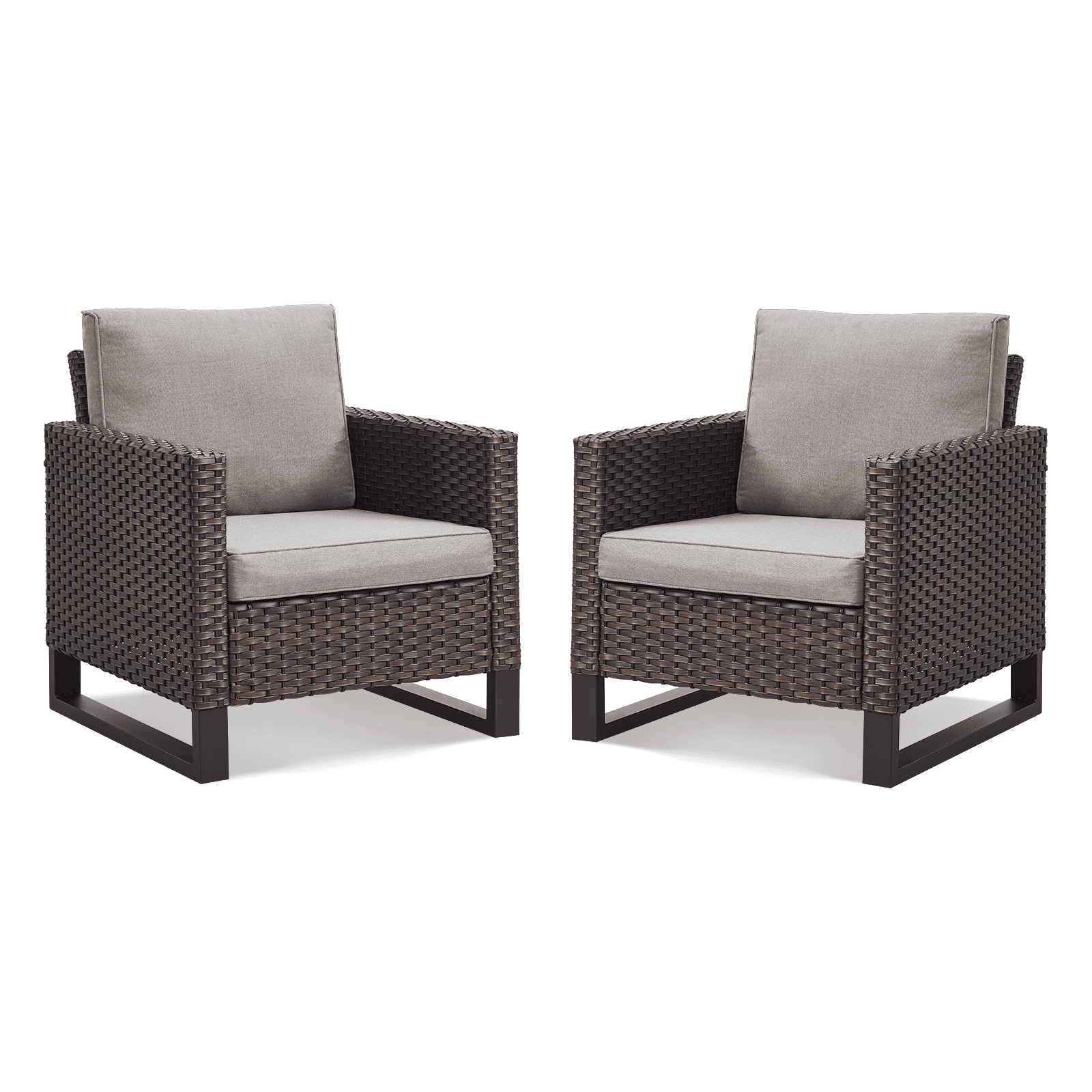 PARKWELL Wicker Patio Chairs Set of 2,Outdoor Rattan Chairs with ...
