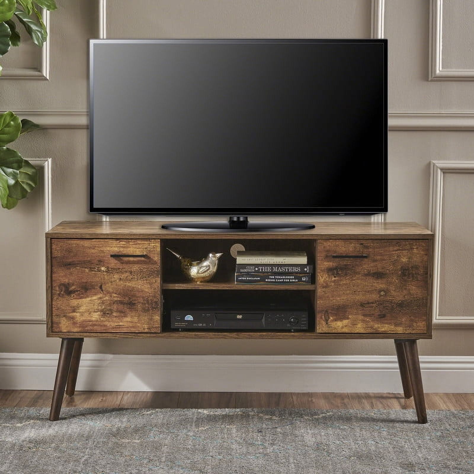 PARKWELL 46" TV Stand Media Console Cabinet for TV's up to 50" in Brown ...
