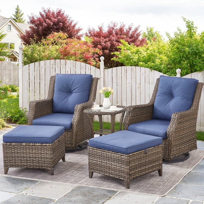 PARKWELL 5-Piece Outdoor Conversation Sets, Patio Swivel Rocker with ...