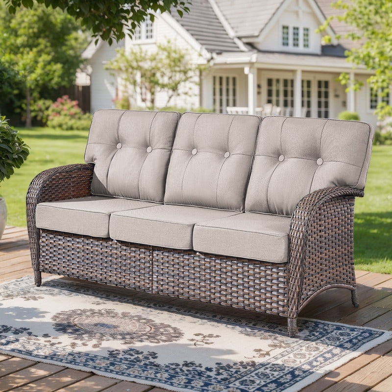PARKWELL 75" Outdoor Oversized 3-Seater Patio Sofa Furniture,All ...