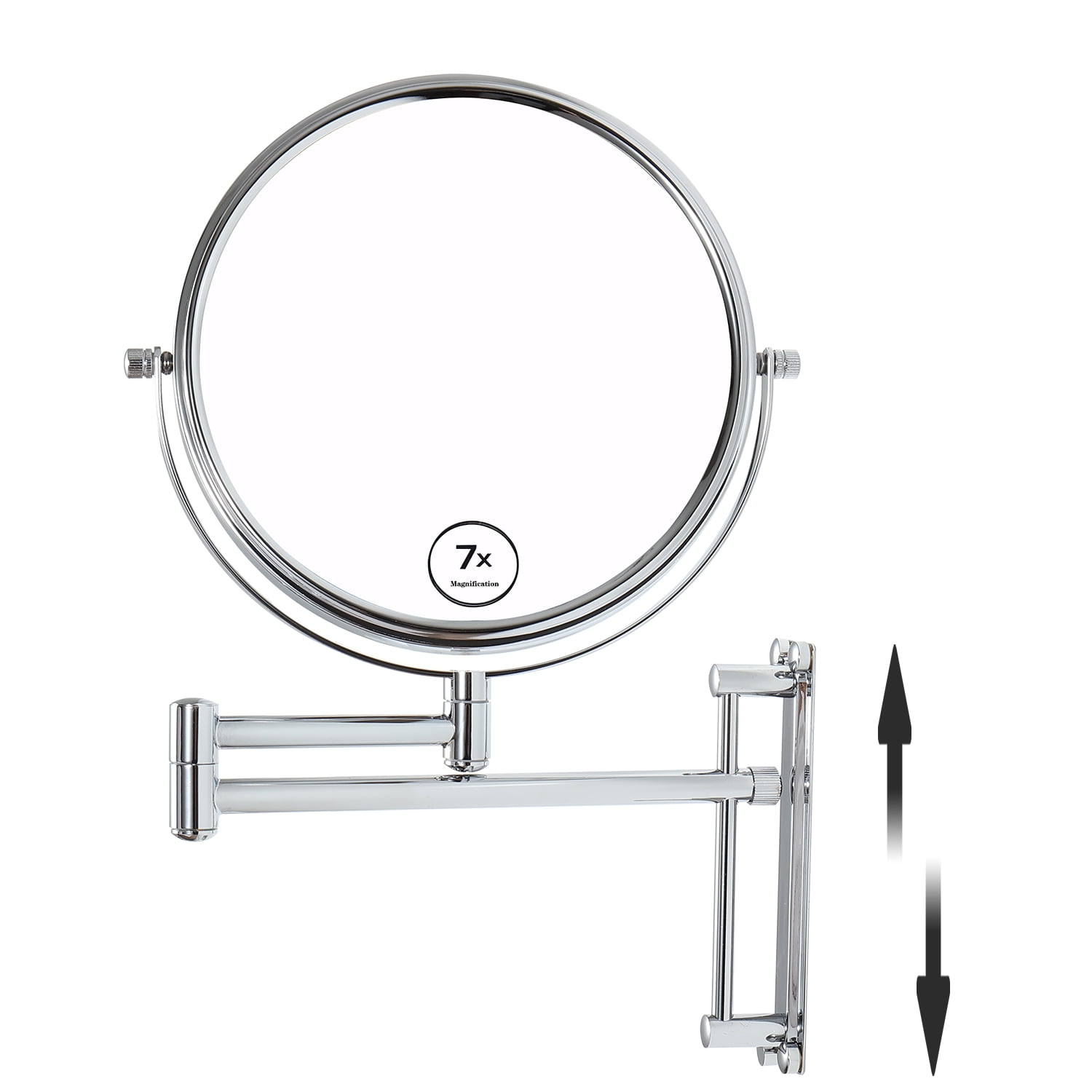 PARKWELL 8" Wall Mounted Makeup Mirror 7x/1x Magnifying Adjustable ...