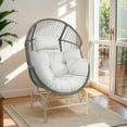 PARKWELL Glider Egg Chair - Wicker Rocking Egg Chair for Living Room ...