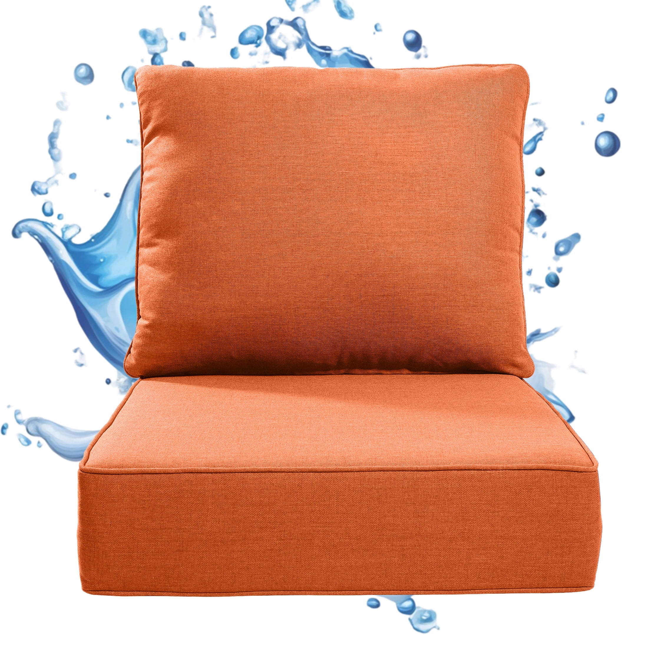 PARKWELL Outdoor 24" x 24" 2 Piece 6" Thicken Deep Seat Cushion Set ...