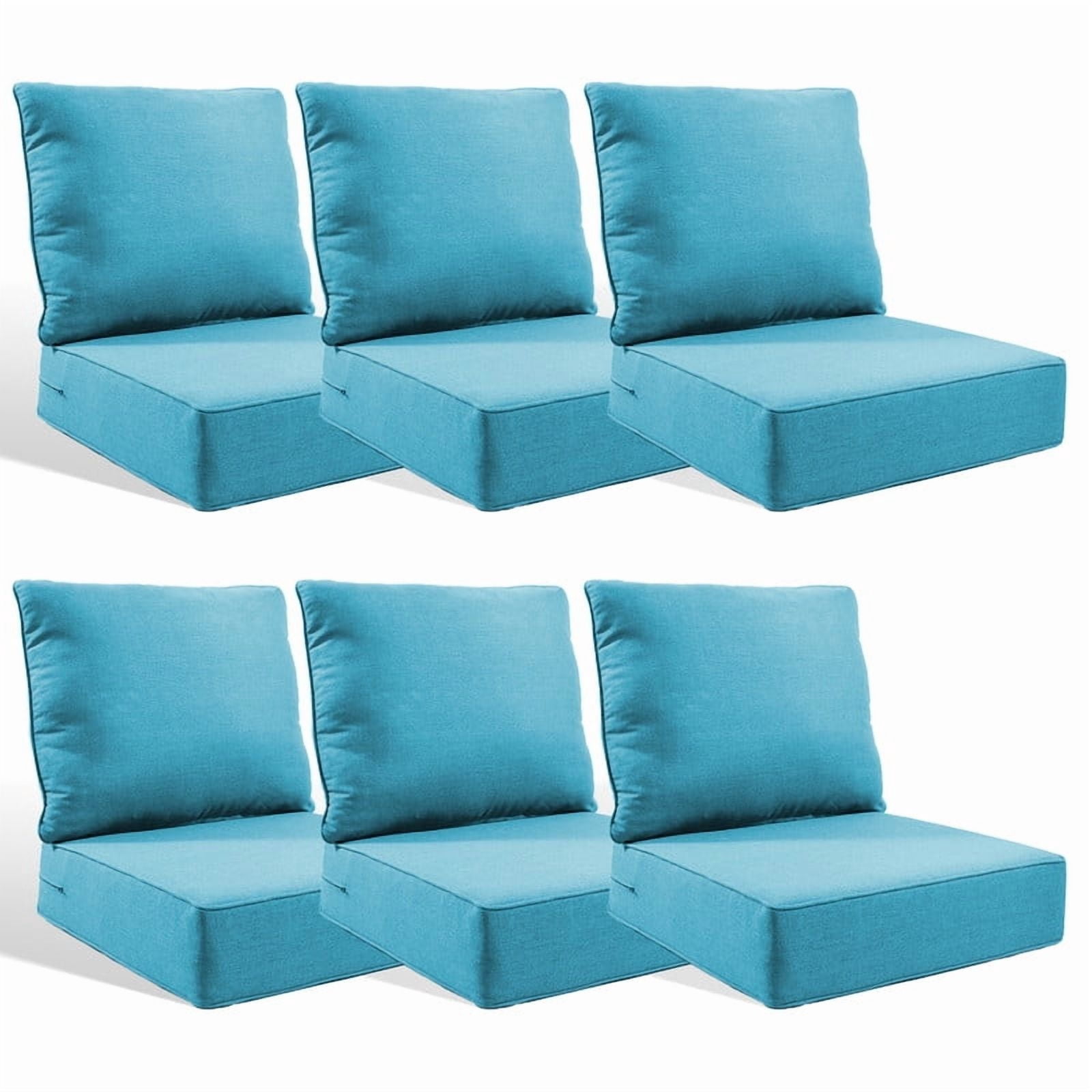 PARKWELL Outdoor Deep Seat Cushion Set, 24 x 24, Water Repellent, Fade ...