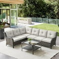 PARKWELL Outdoor Patio Furniture Set,All-Weather Conversation L-Shaped ...