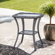PARKWELL Modern Exterior Deck Square Patio Brown Wicker Rattan End ...